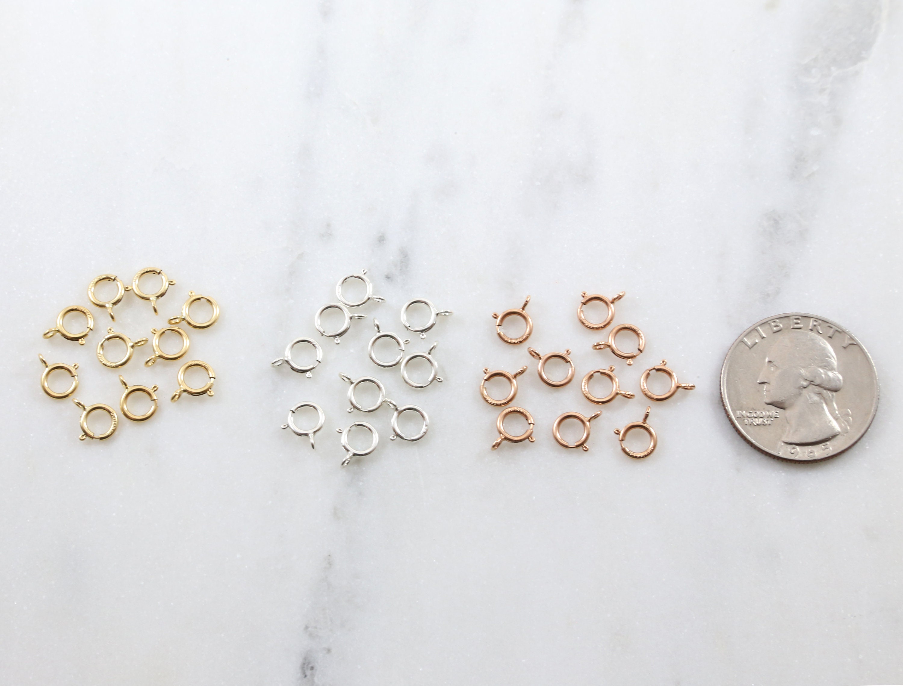 10 Pcs - 6mm Spring Ring Clasp Open Ring Clasp Necklace End Findings in ...