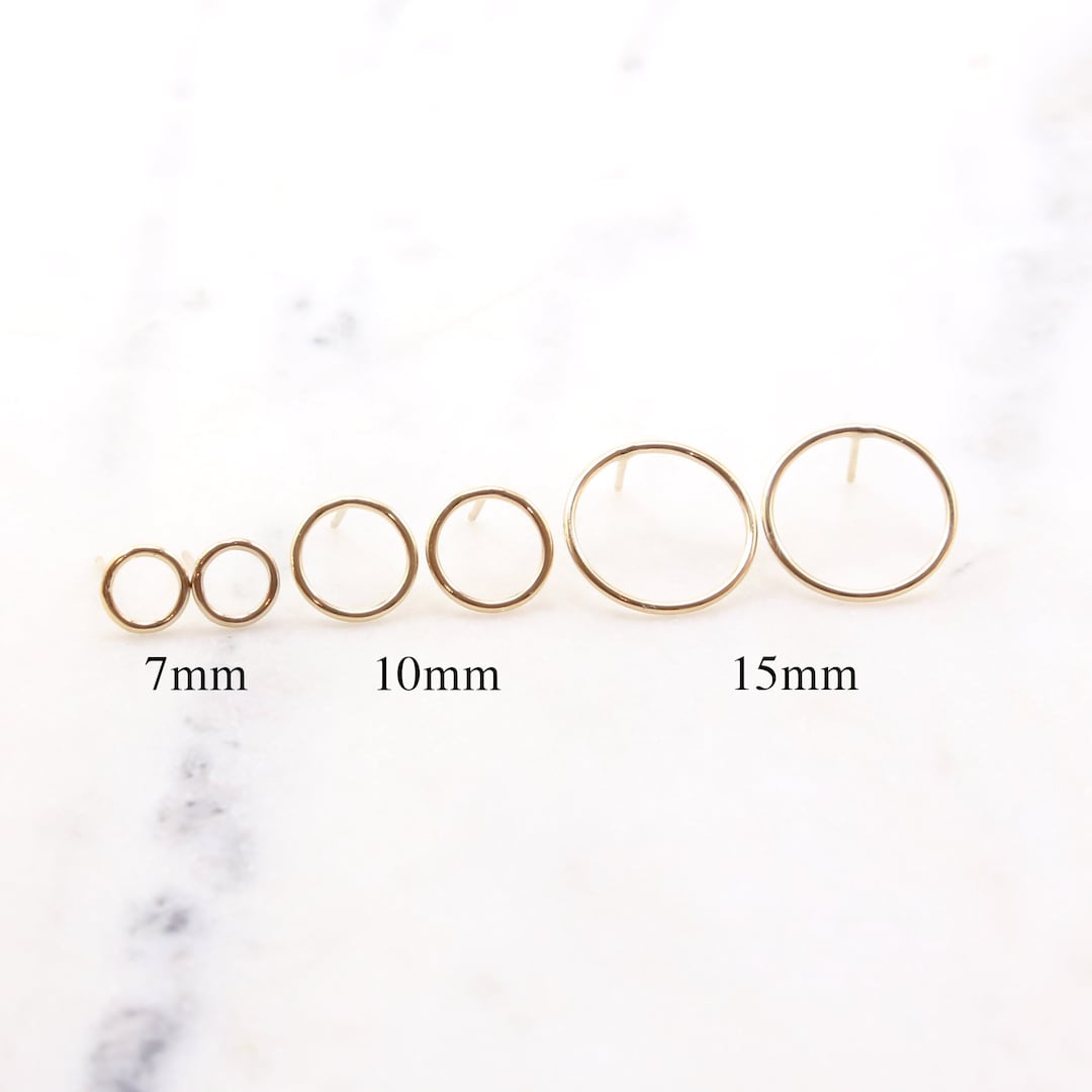 14k Gold Filled or Sterling Silver Circle Round Post Small Stud Earring ...