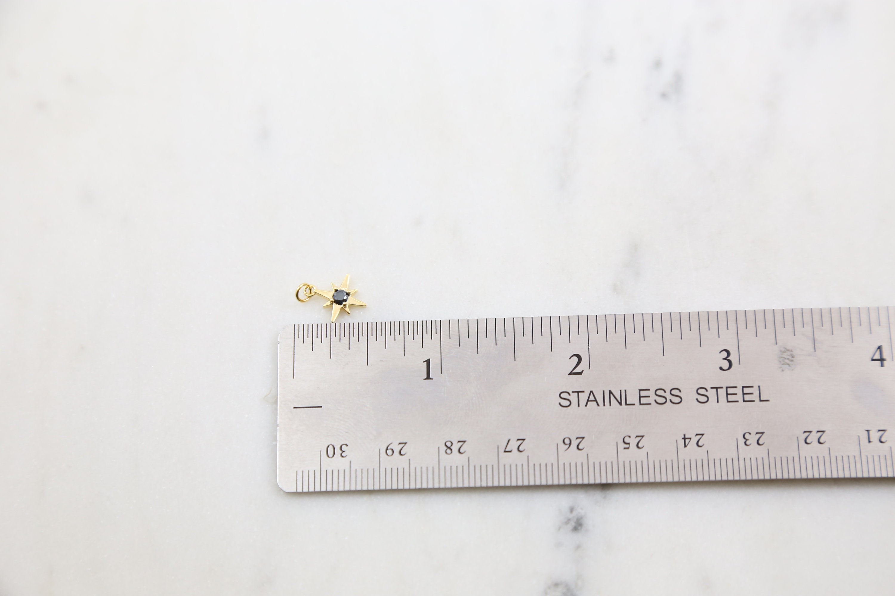 Black Starburst Tiny Stone CZ 8 Point Star Cubic Zirconia Small ...