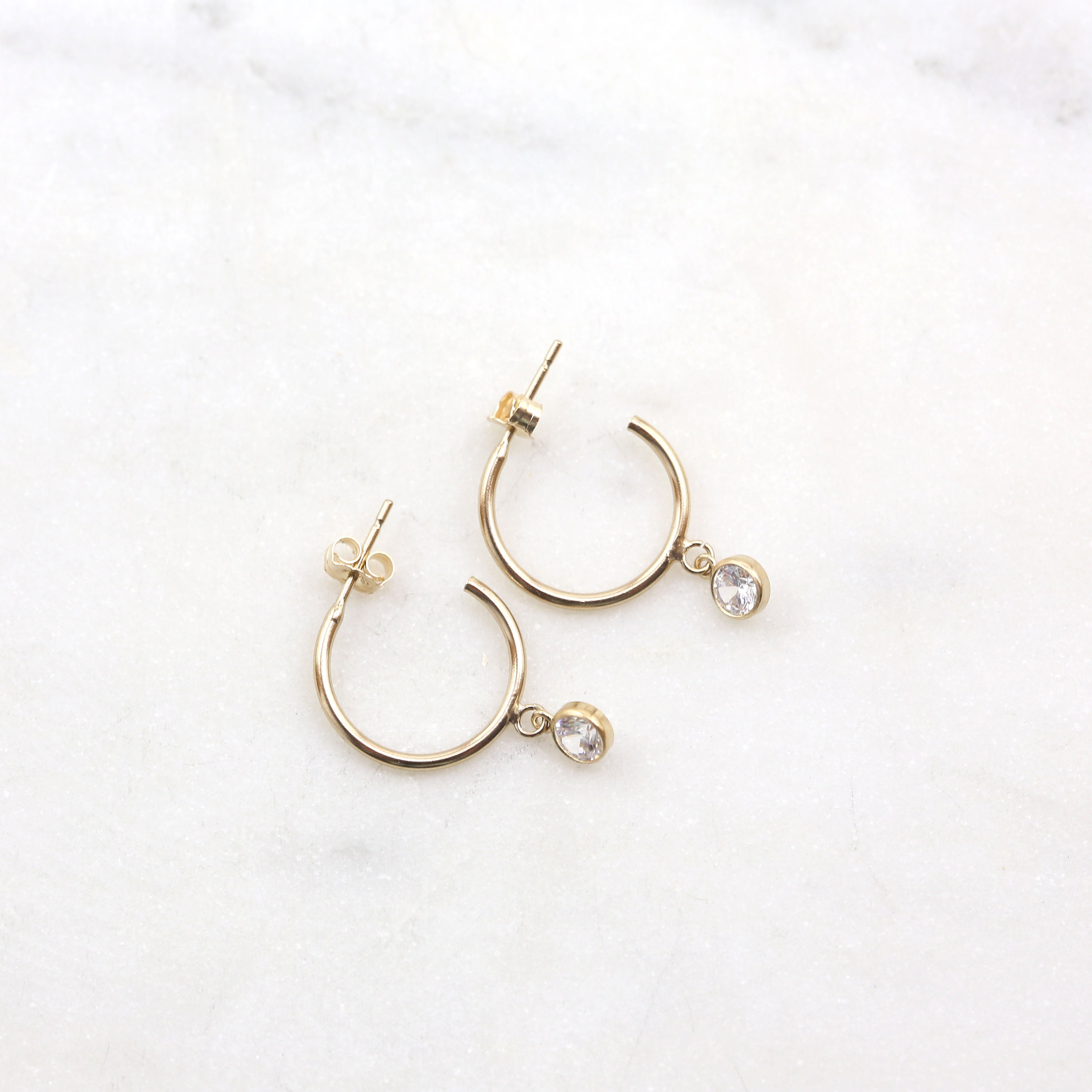 14K Gold Filled or Sterling Silver Post Hoop Earrings With Jump Ring ...