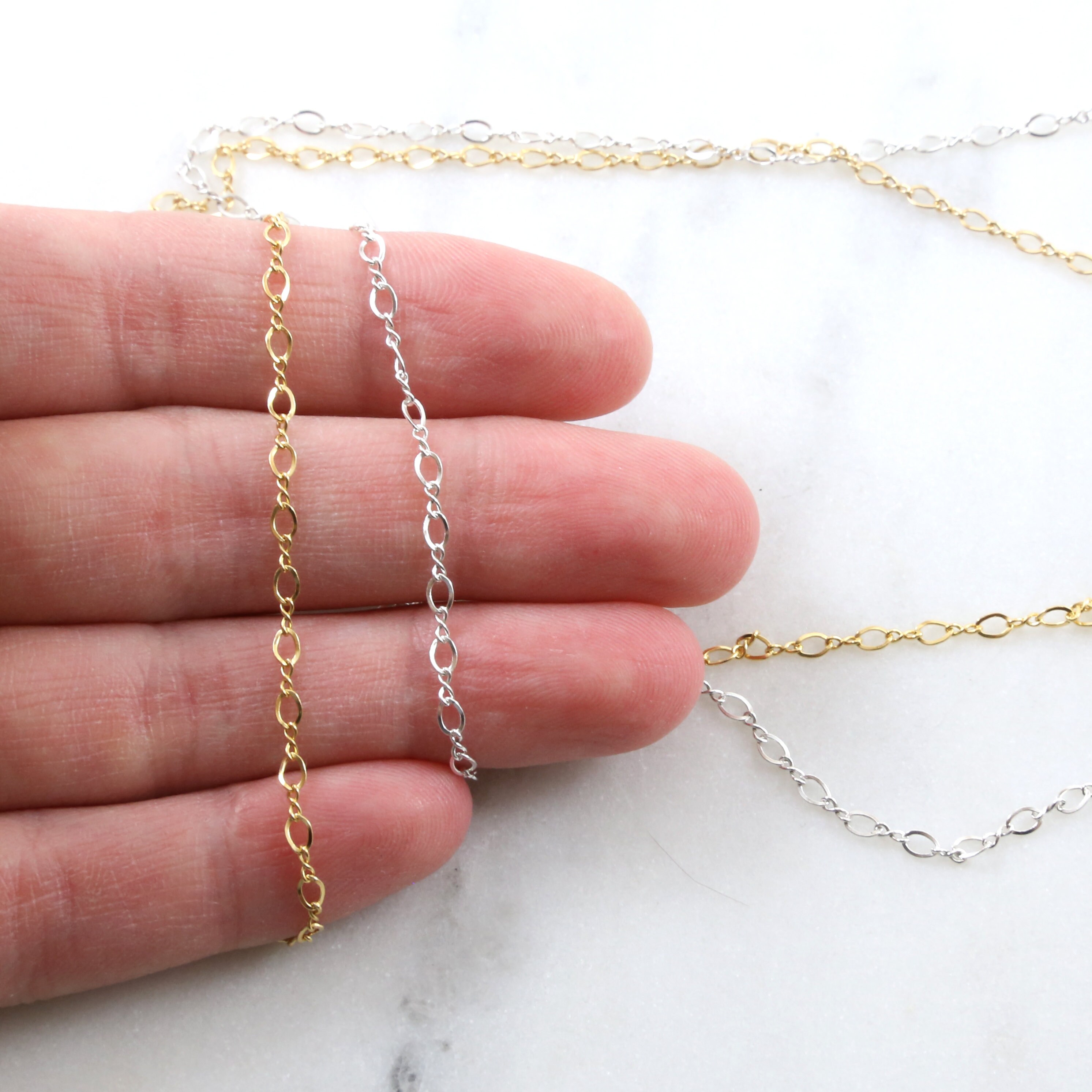 3mm X 2mm Delicate Dainty Minimal Figure 8 Chain Fancy Unique - Etsy