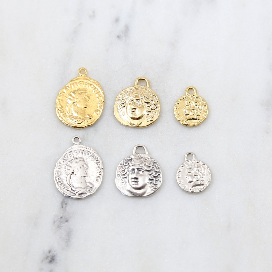 Ancient Greek Coins Round Medallion Roman Coin Vermeil Gold | Etsy