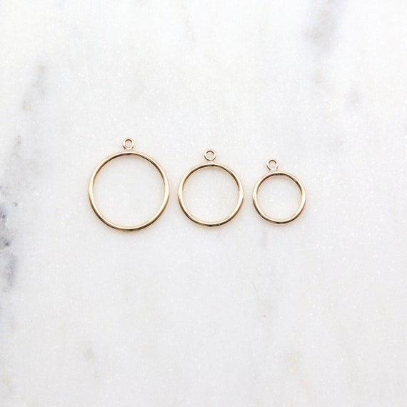 Delicate Round Circle With Loop 14K Gold Filled Ring Circle | Etsy