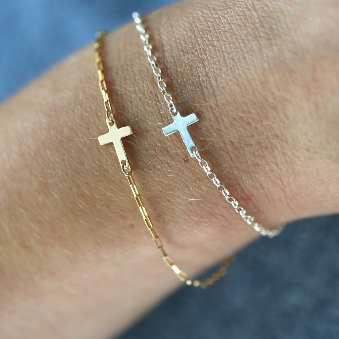 Modern Minimal 2 Hole Sideways Horizontal Cross Connector Link Charm ...