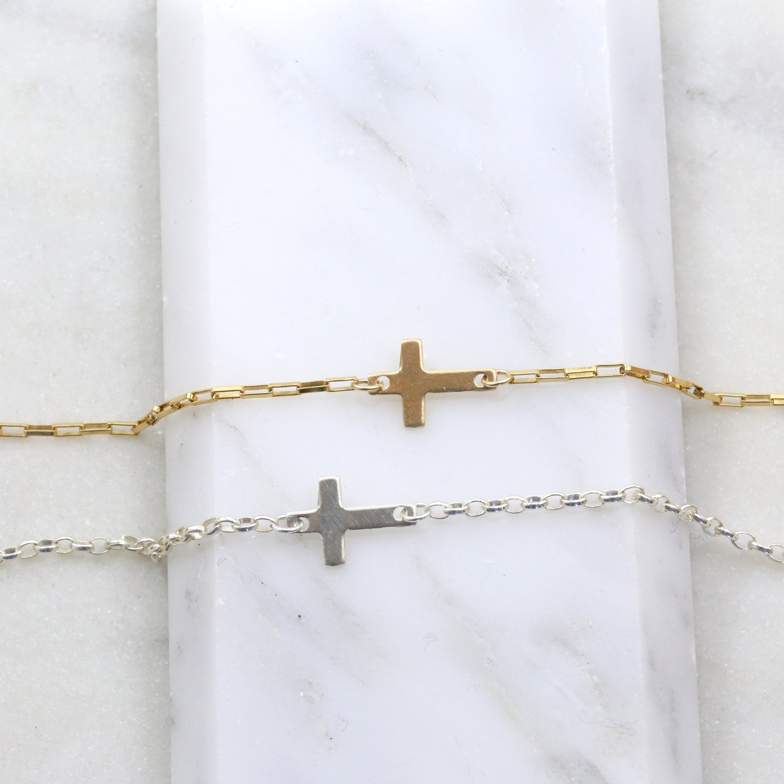Modern Minimal 2 Hole Sideways Horizontal Cross Connector Link Charm ...