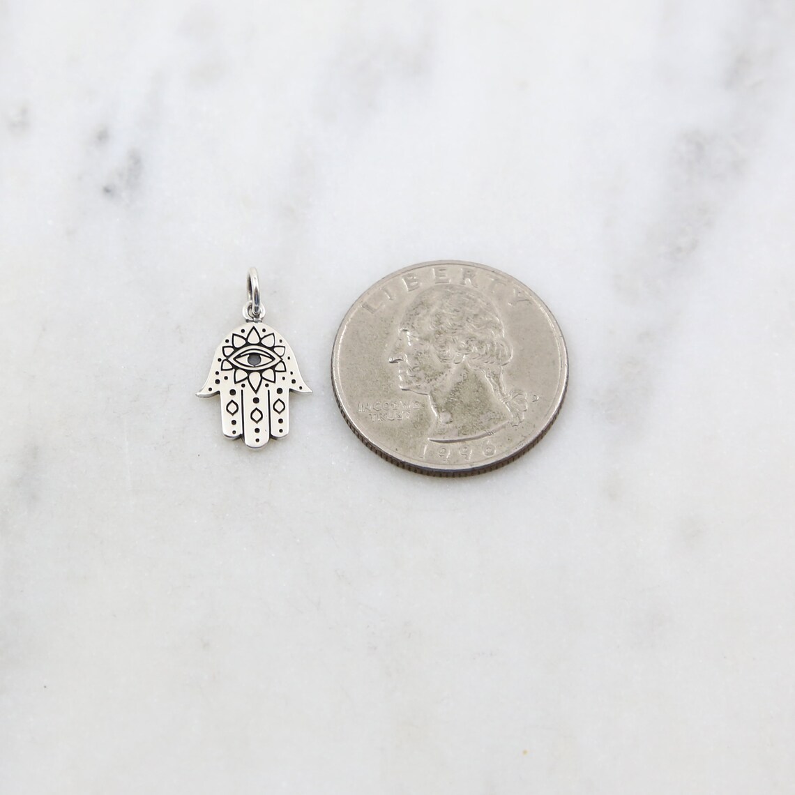 Sterling Silver Hamsa Pendant Hamsa Hand Charm Decorative | Etsy