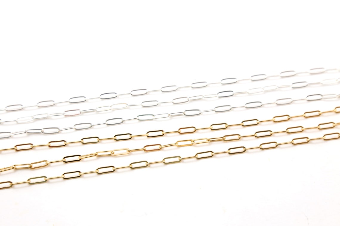 3x9mm Thick Elongated Flat Link Rectangle Drawn Cable Chain | Etsy