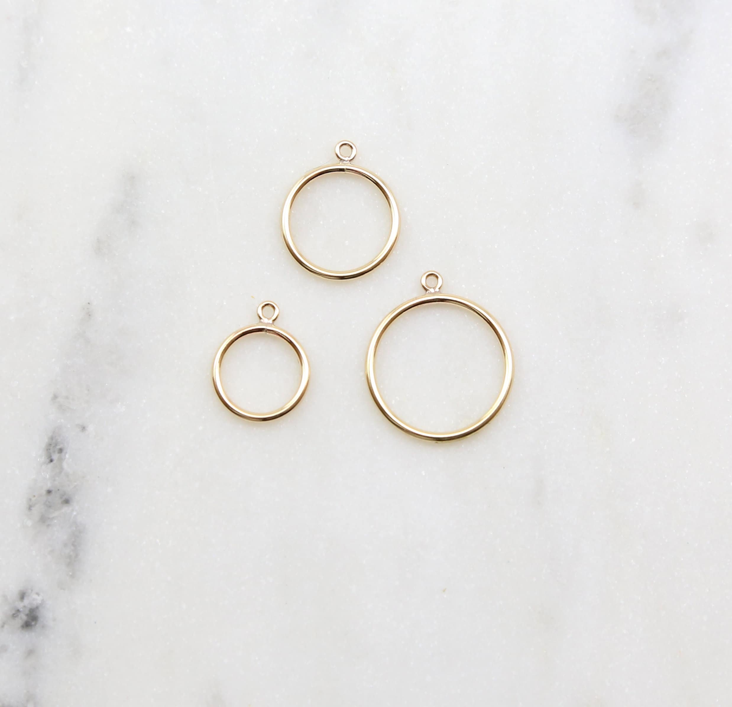 Delicate Round Circle With Loop 14K Gold Filled Ring Circle | Etsy