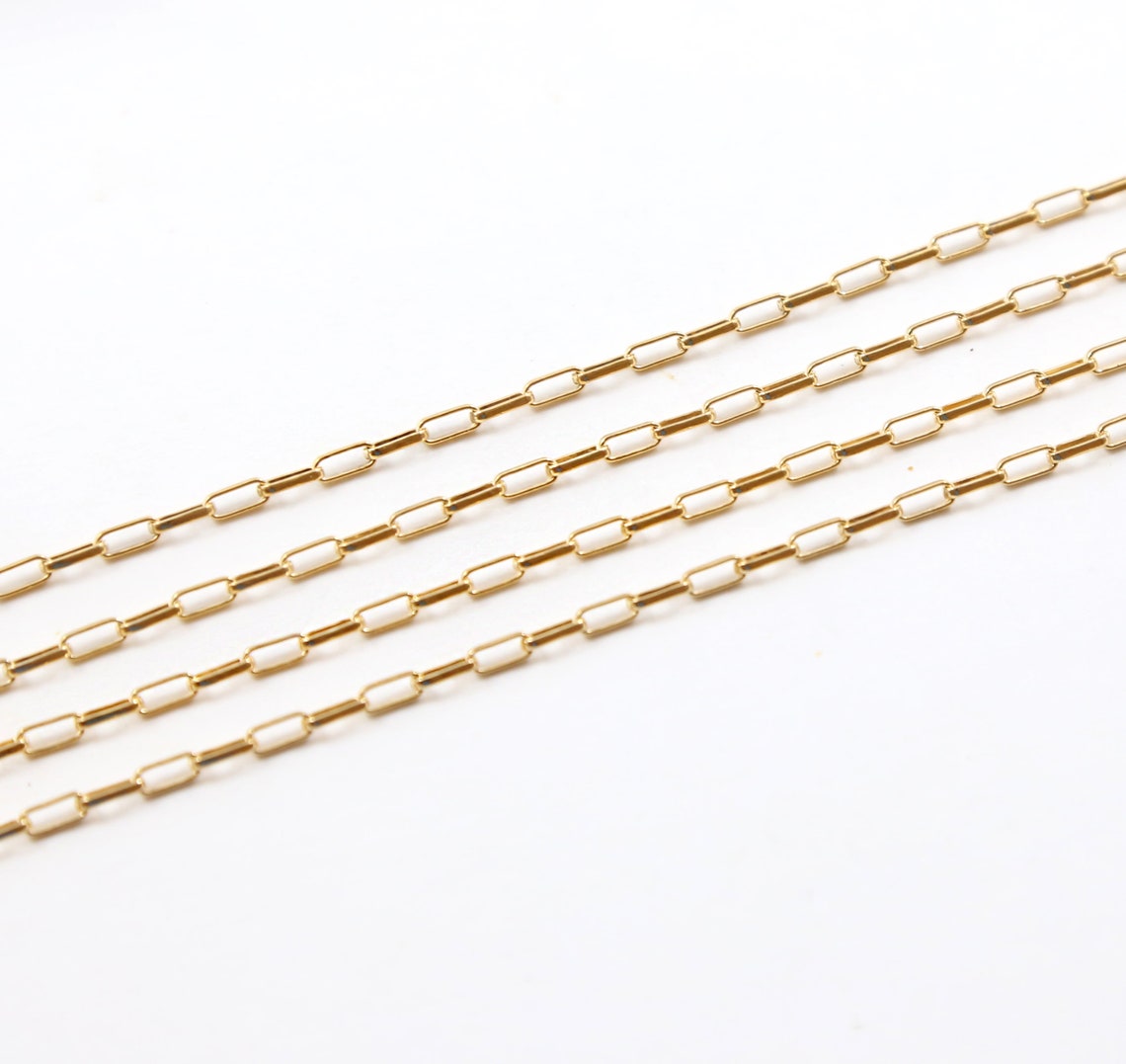 14K Gold Filled Thick Box Chain Elongated Link 6mmx 2.5mm X - Etsy