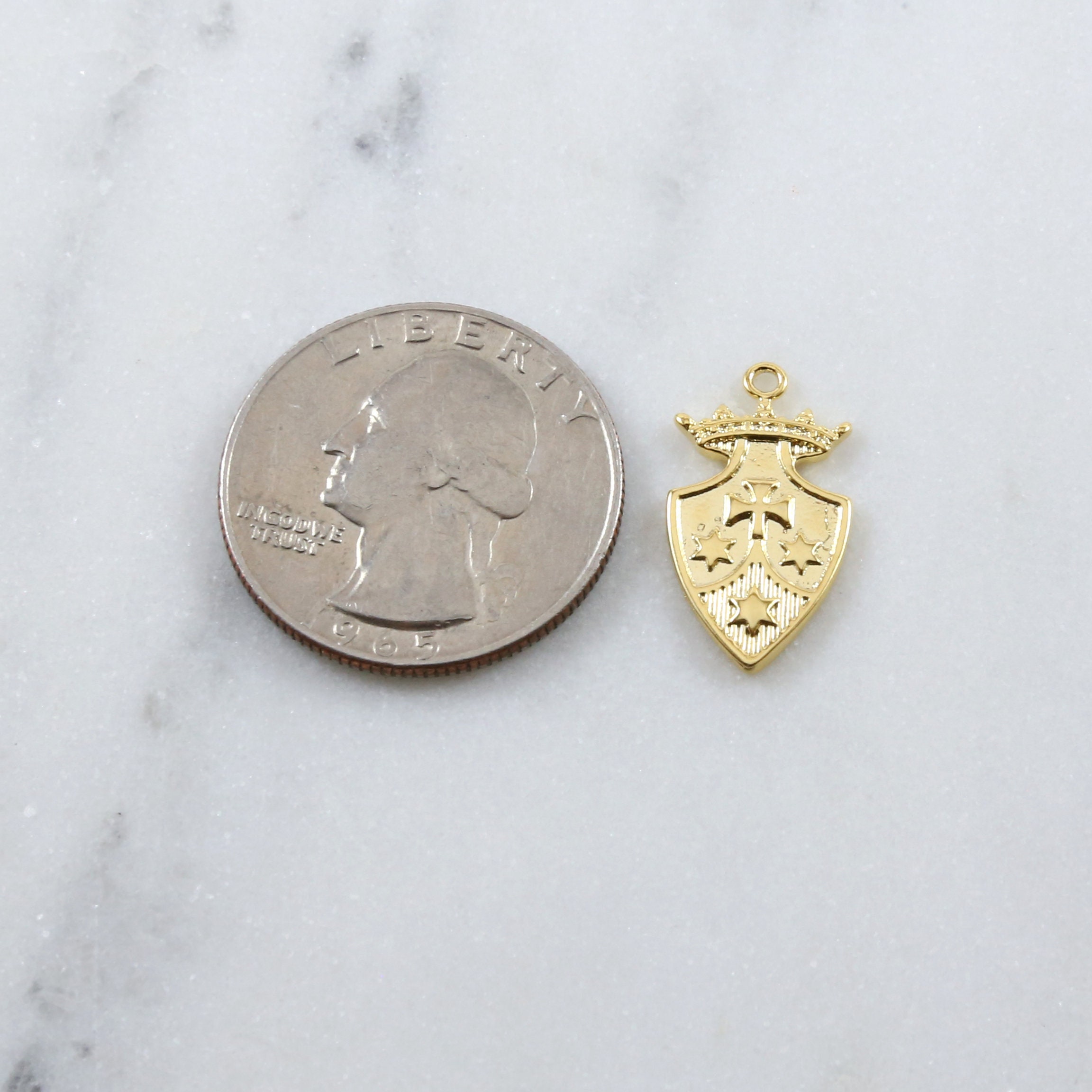 Protective Miraculous Medal Shield With Crown and Stars Gold | Etsy