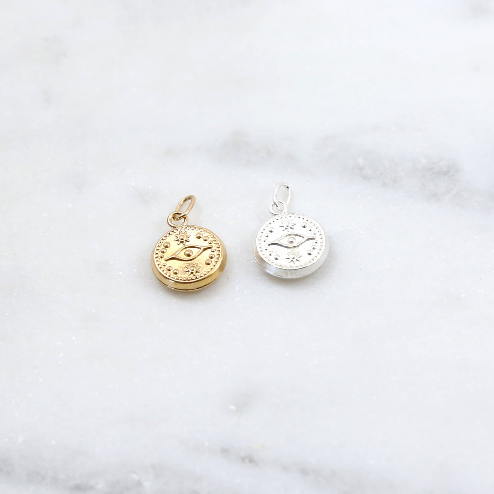 Lightweight Evil Eye Star Charm Medallion Gold Filled - Etsy