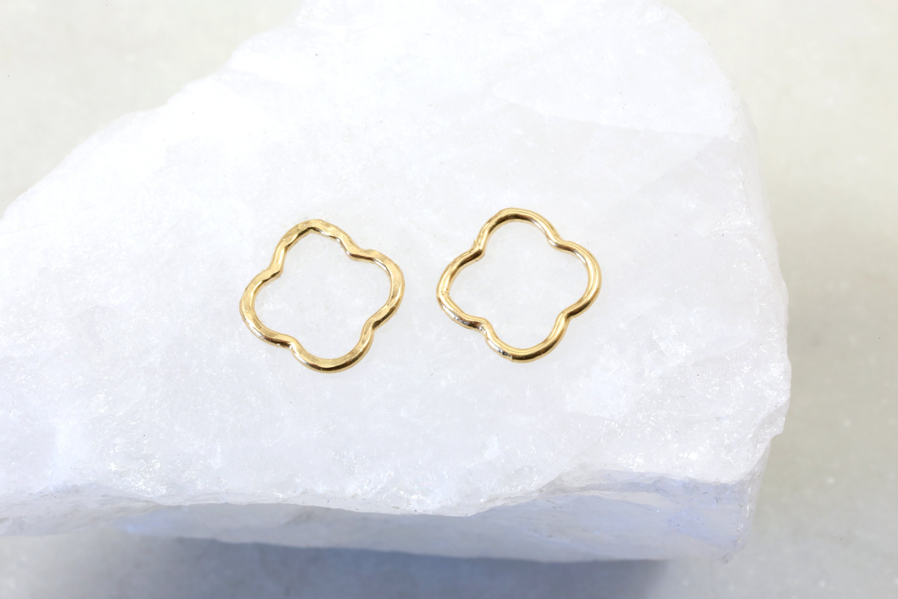 14K Gold Filled Clover Connector Link Permanent Jewelry Charm 10mm Gold ...