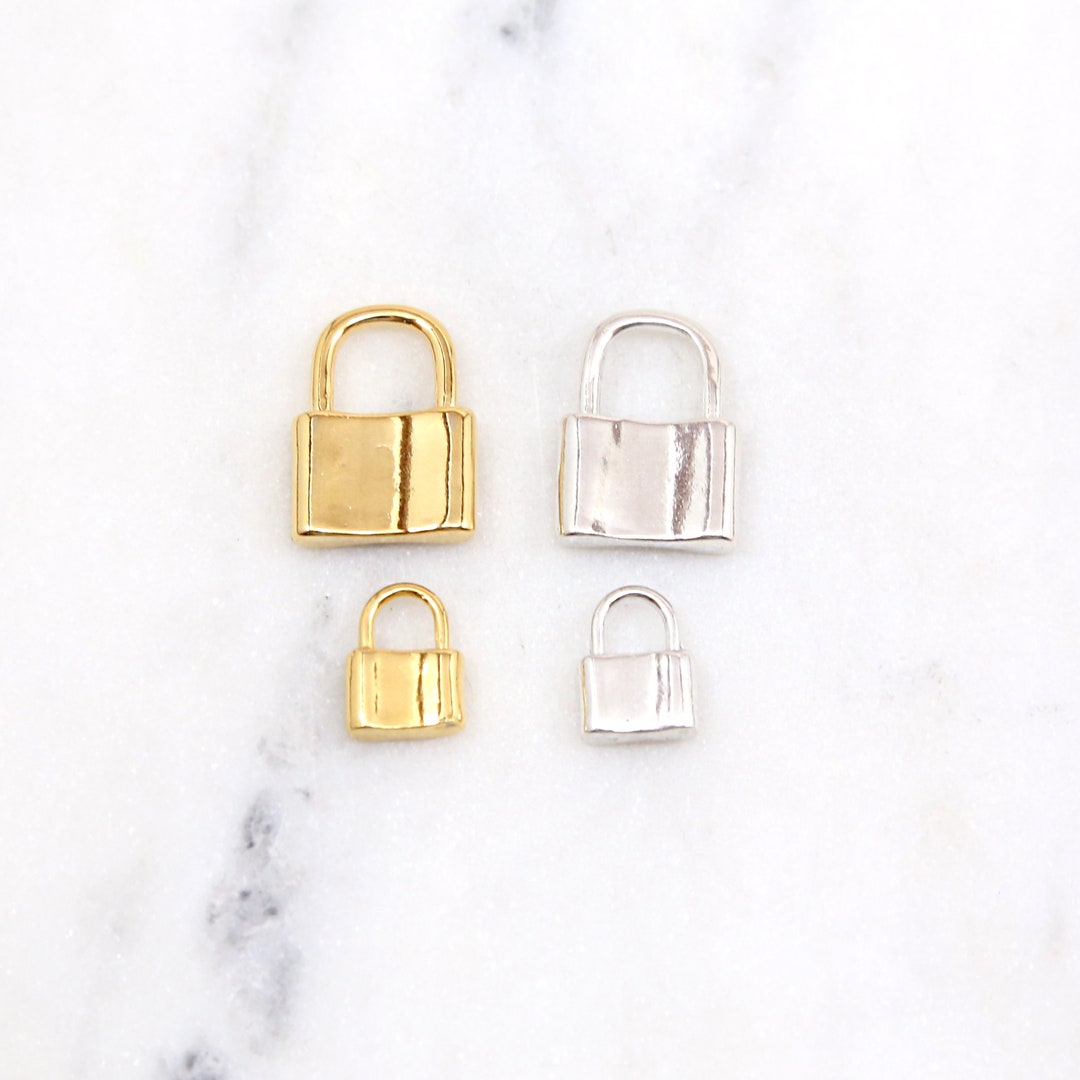 Padlock Lock Small Large Charm in Vermeil 18k Gold Over Sterling ...