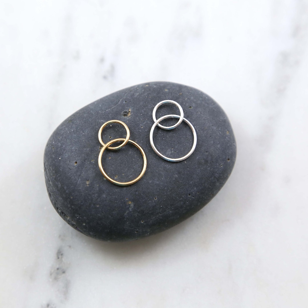 Dainty Interlocking Rings Connector Links 15mm and 10mm, Gold Filled ...