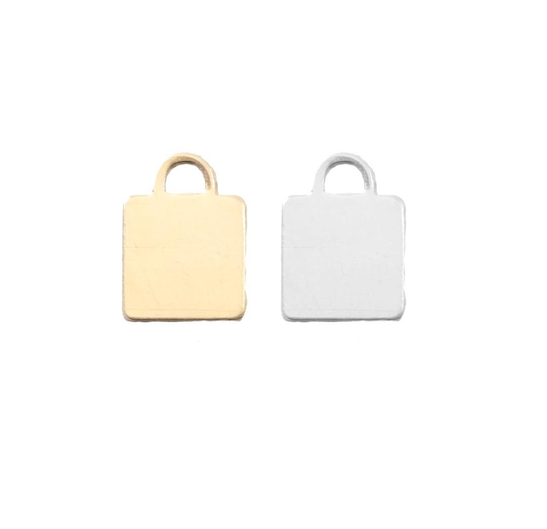 Square Stamping Blank With Handle Loop in 14K Gold Filled or Sterling ...