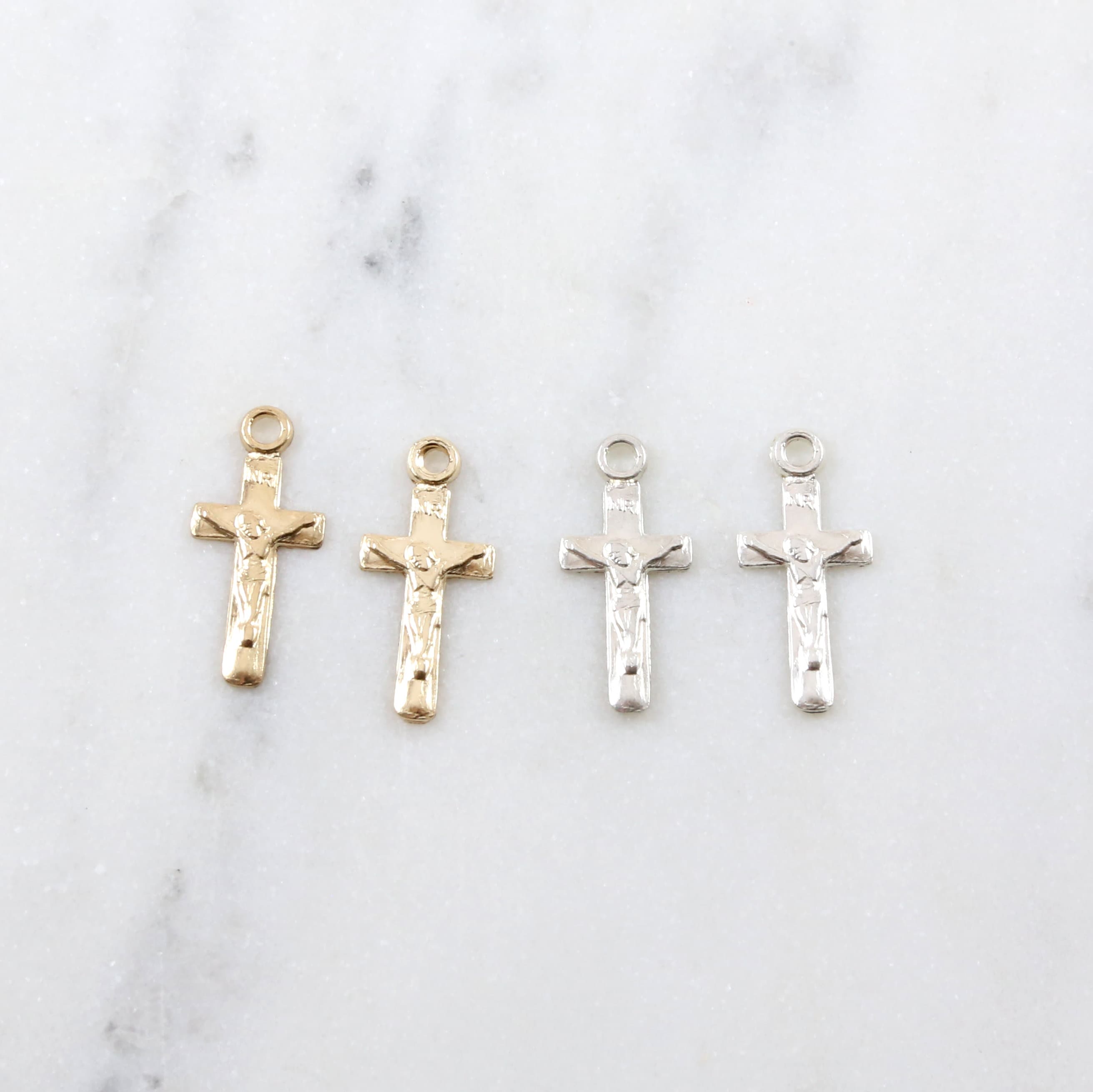 2pcs Small Minimal Dainty Mini Crucifix Cross Gold Filled or | Etsy