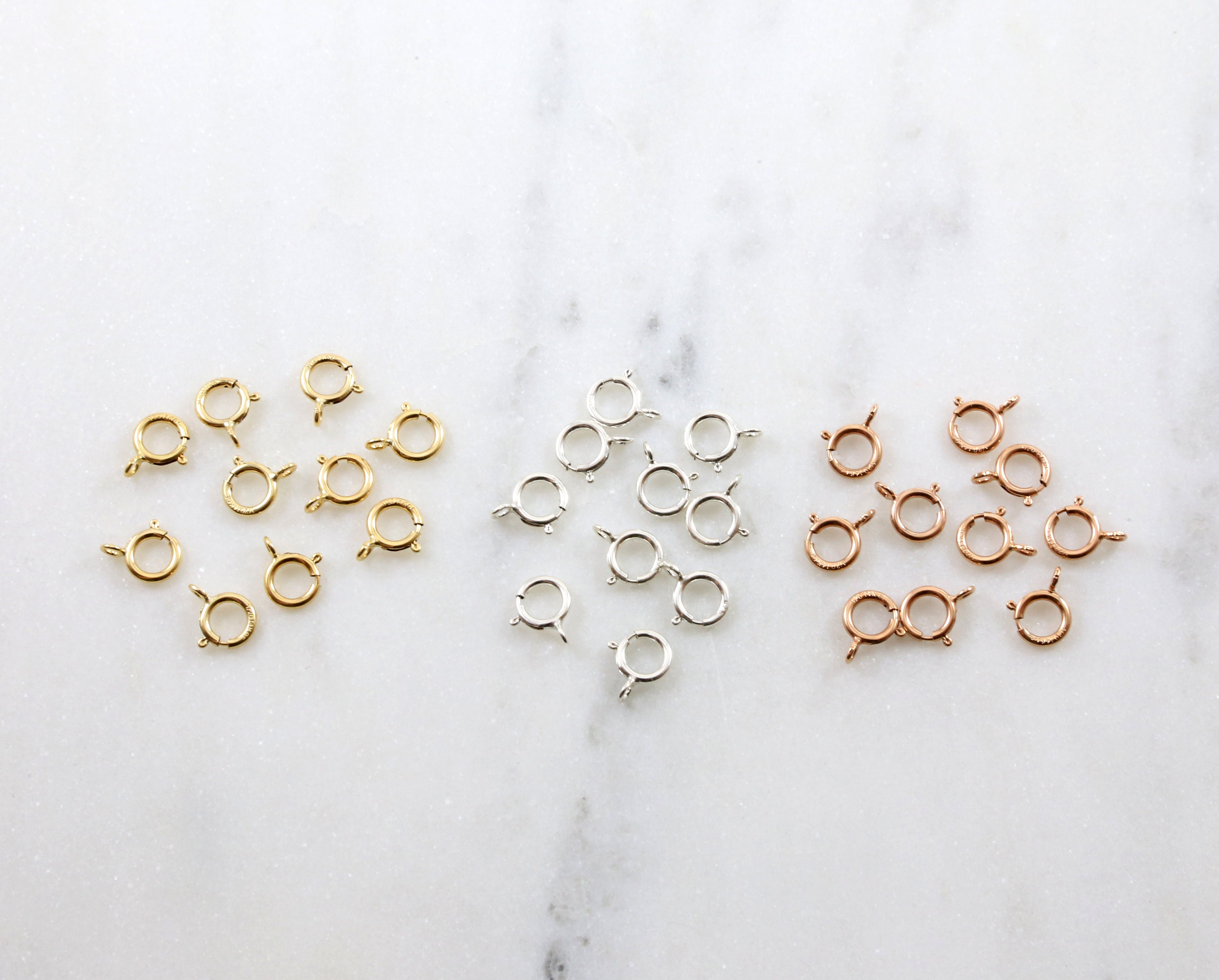 10 Pcs - 6mm Spring Ring Clasp Open Ring Clasp Necklace End Findings in ...