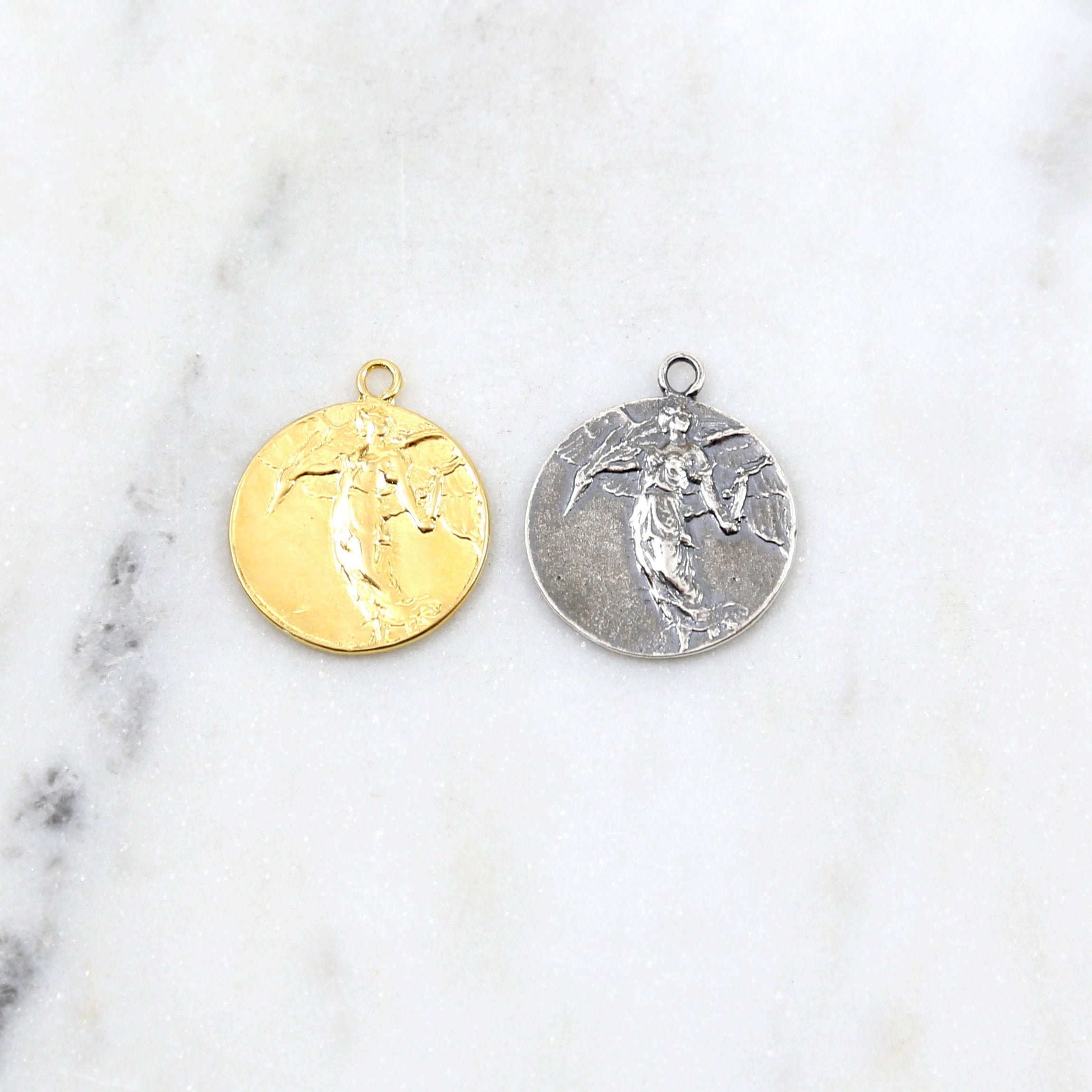 Double Sided Angel Wing Coin Protection Disc Religious Angelic - Etsy