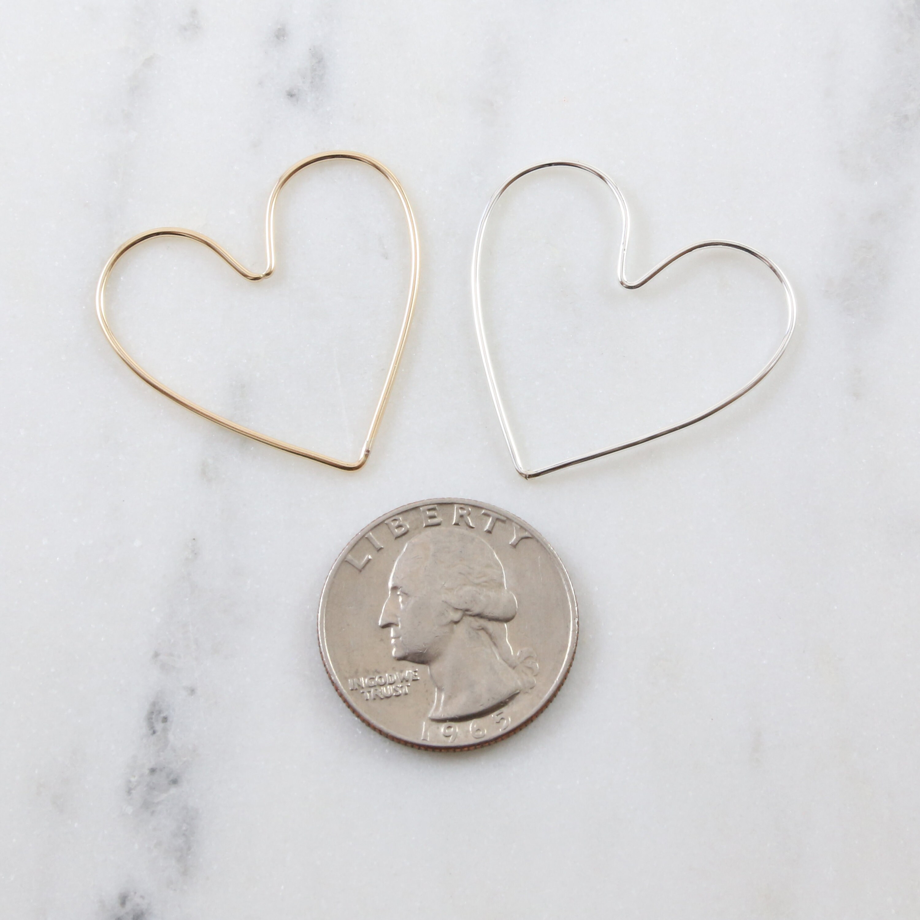 Large Wire Heart Link Hammered or Smooth Connector Charm | Etsy