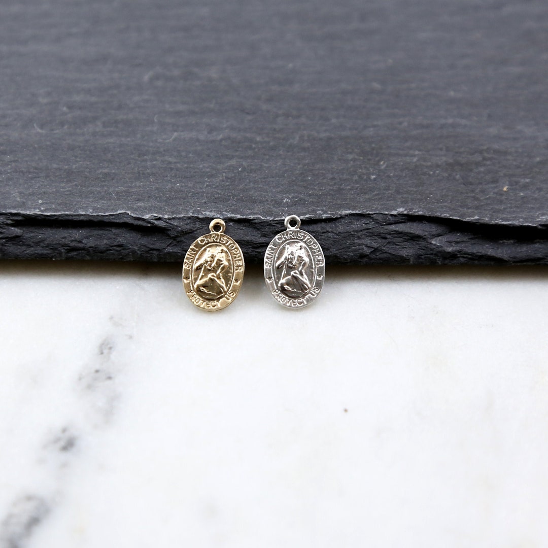 Oval Saint St. Christopher Charm 9x12mm Gold Filled or Sterling Silver ...