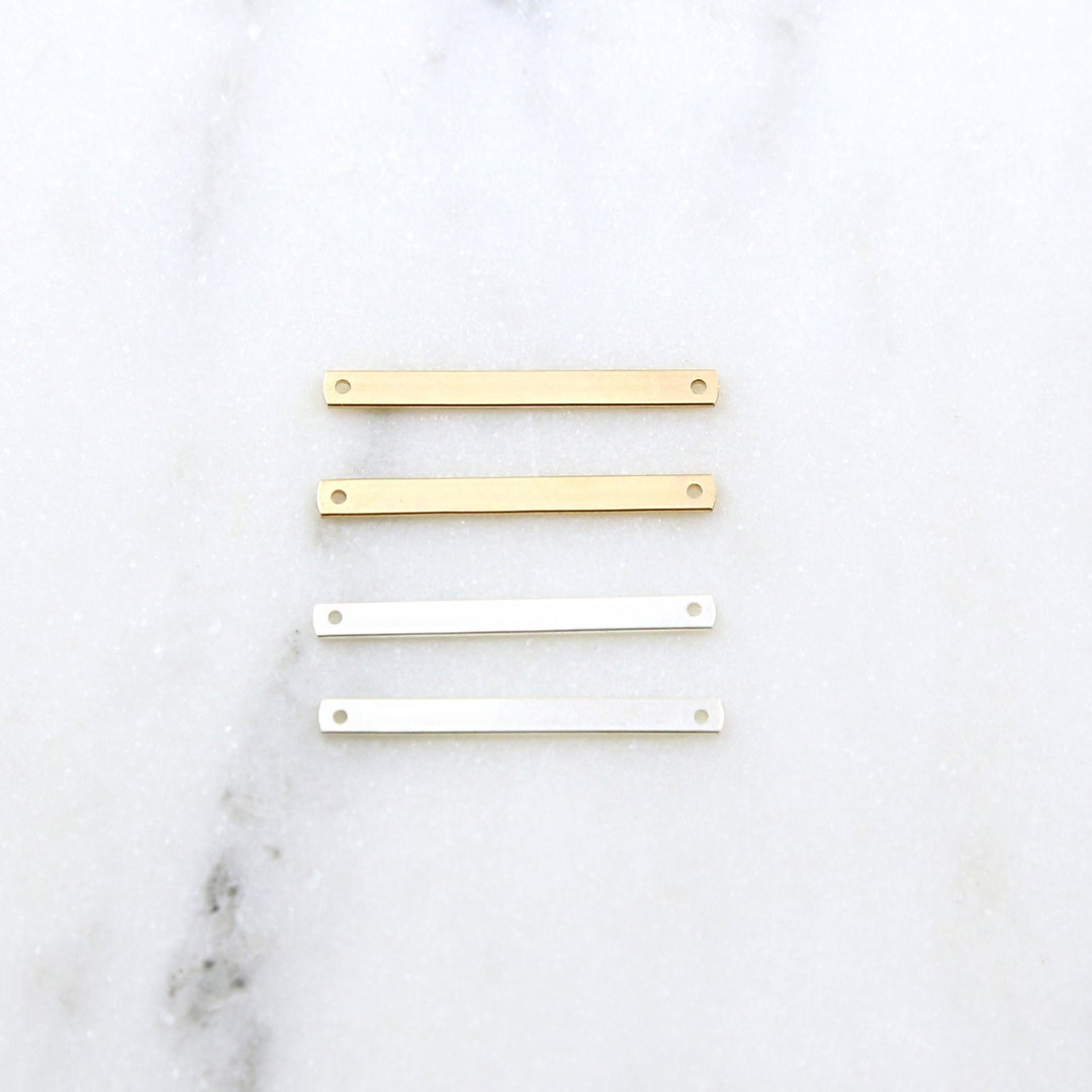 2pcs - 2.5mm X 25mm 22 Gauge Rectangle Connector Bar 2 Hole Link Gold ...