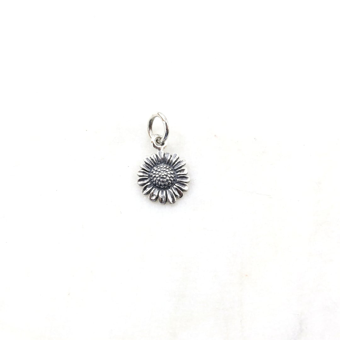 Tiny Sterling Silver Daisy Charm, Flower Garden Charm, Spring Charm ...