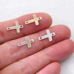 Modern Minimal 2 Hole Sideways Horizontal Cross Connector Link Charm ...