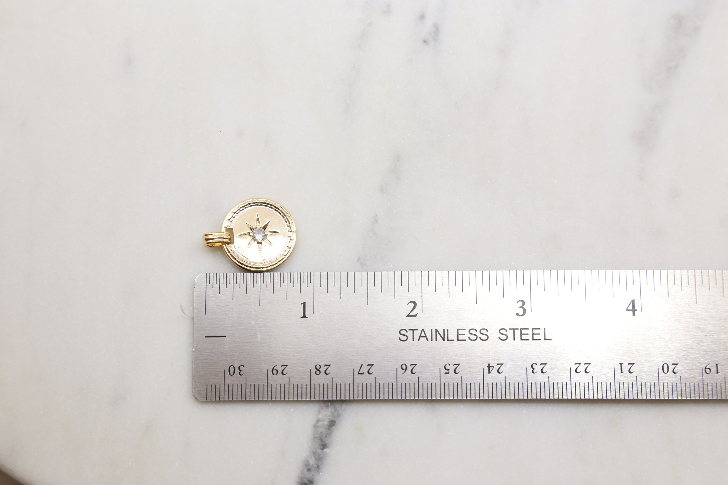 Celestial Star Starburst Coin Vintage Charm Gold Gold Plated | Etsy