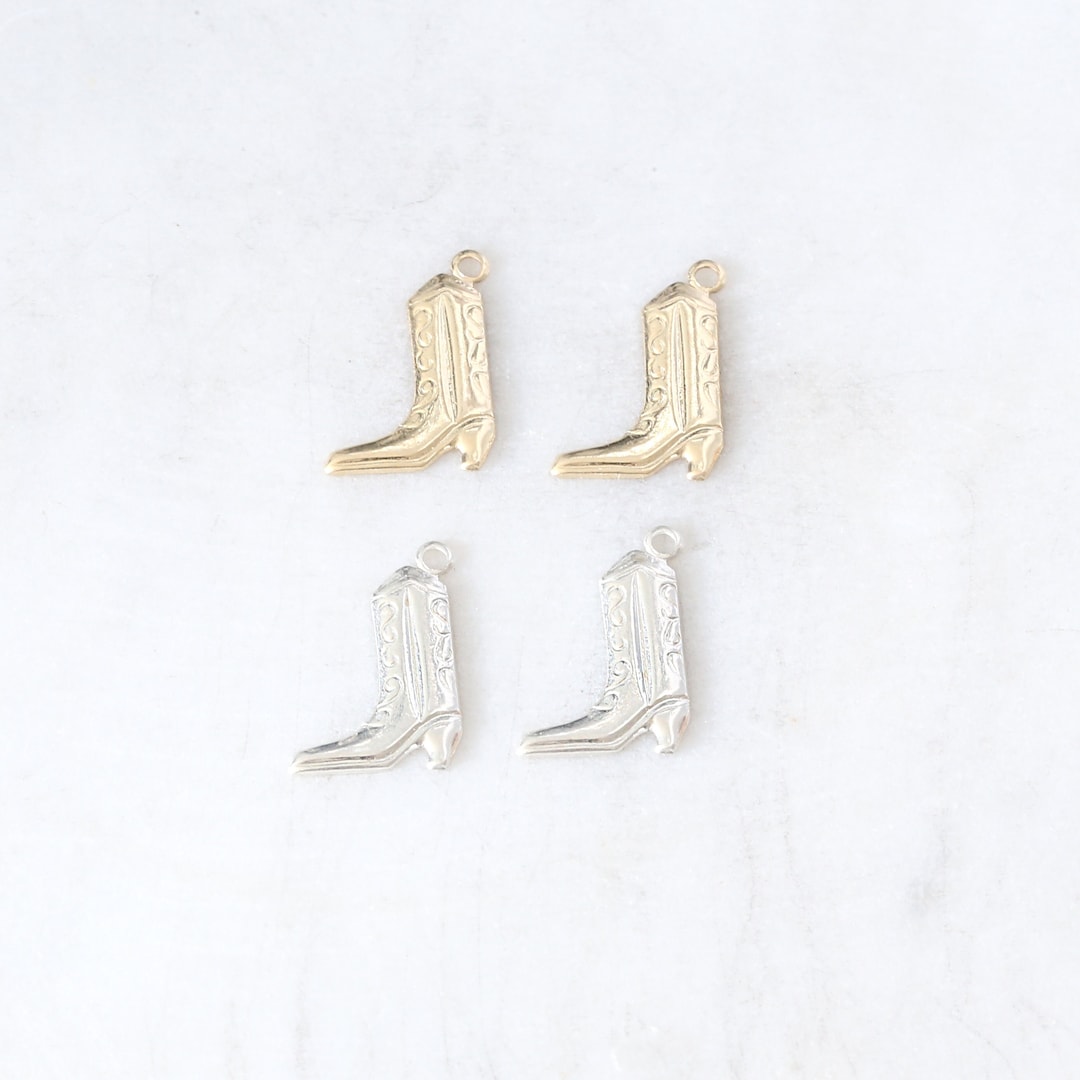 2 Pcs Small Boot Charm, 14k Gold Filled or Sterling Silver, Lightweight ...
