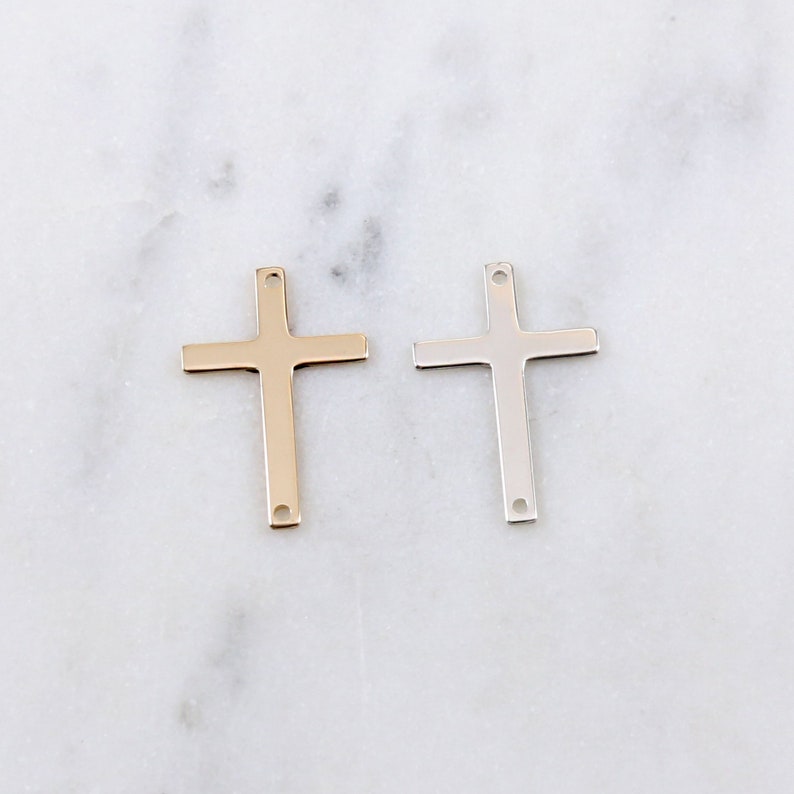 Modern Minimal 2 Hole Sideways Horizontal Cross Connector Link Charm ...