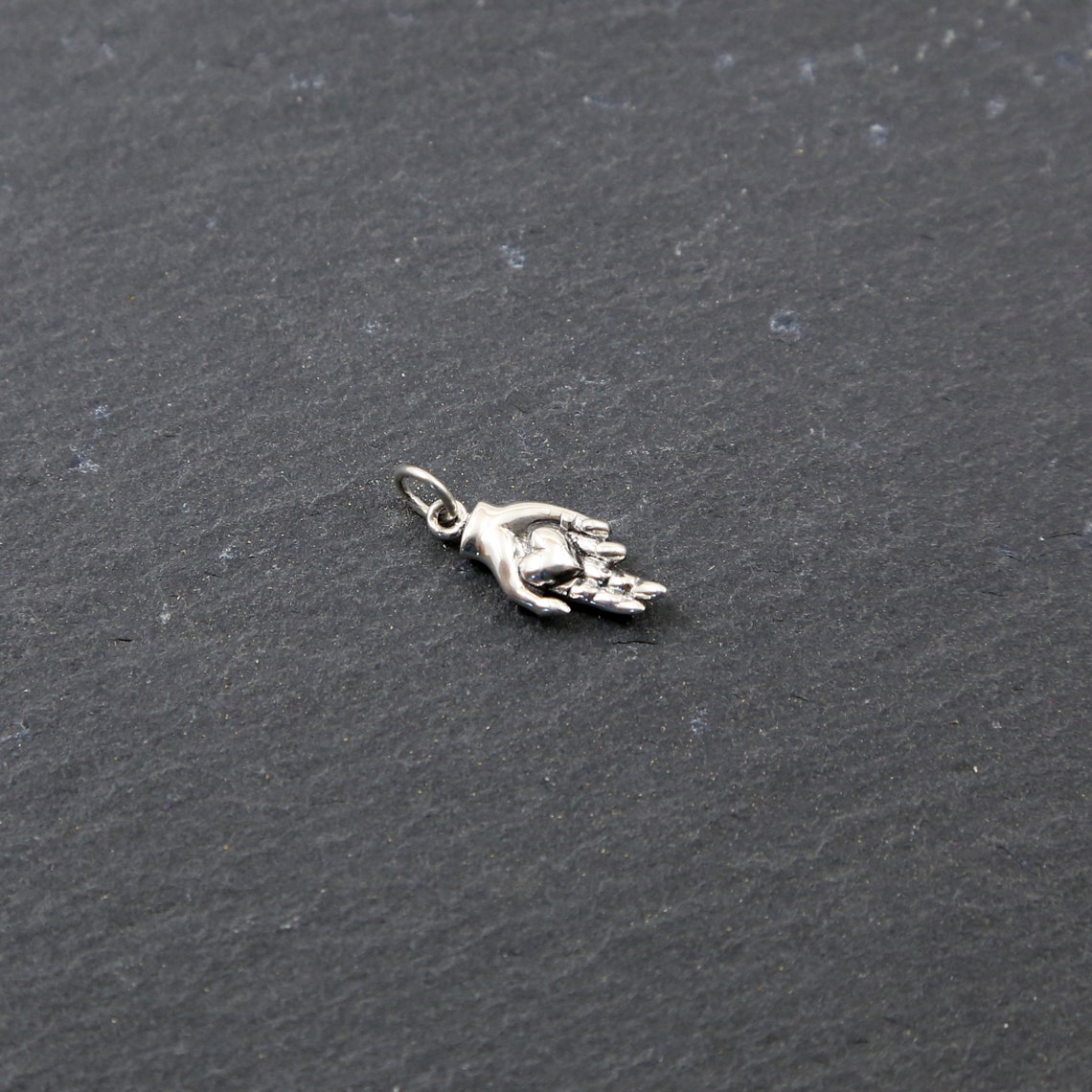 Sterling Silver Hand Holding Heart Charm Lover Charm Best | Etsy