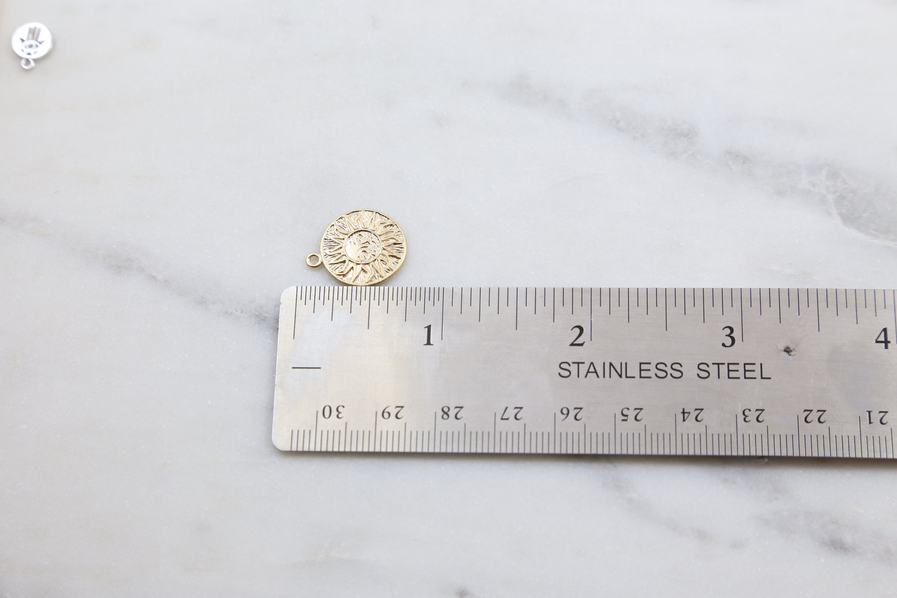 Sun Disc 15mm Celestial Jewelry Gold Plated Sun Charm | Etsy