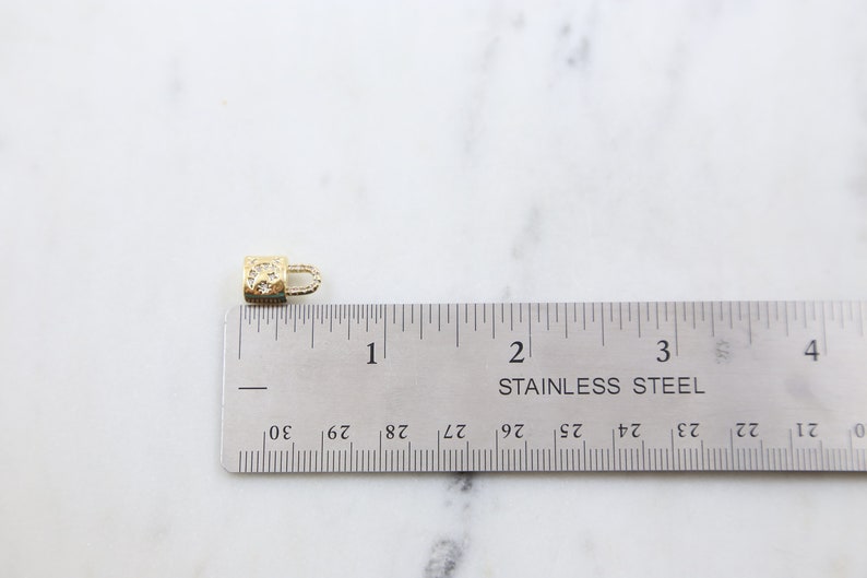 CZ Moon Star Padlock Lock Charm Shiny Gold Shiny Silver | Etsy