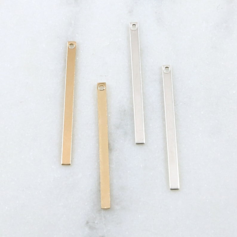 2pcs 2x30mm 24 gauge Rectangle Bars Gold Filled or Sterling | Etsy