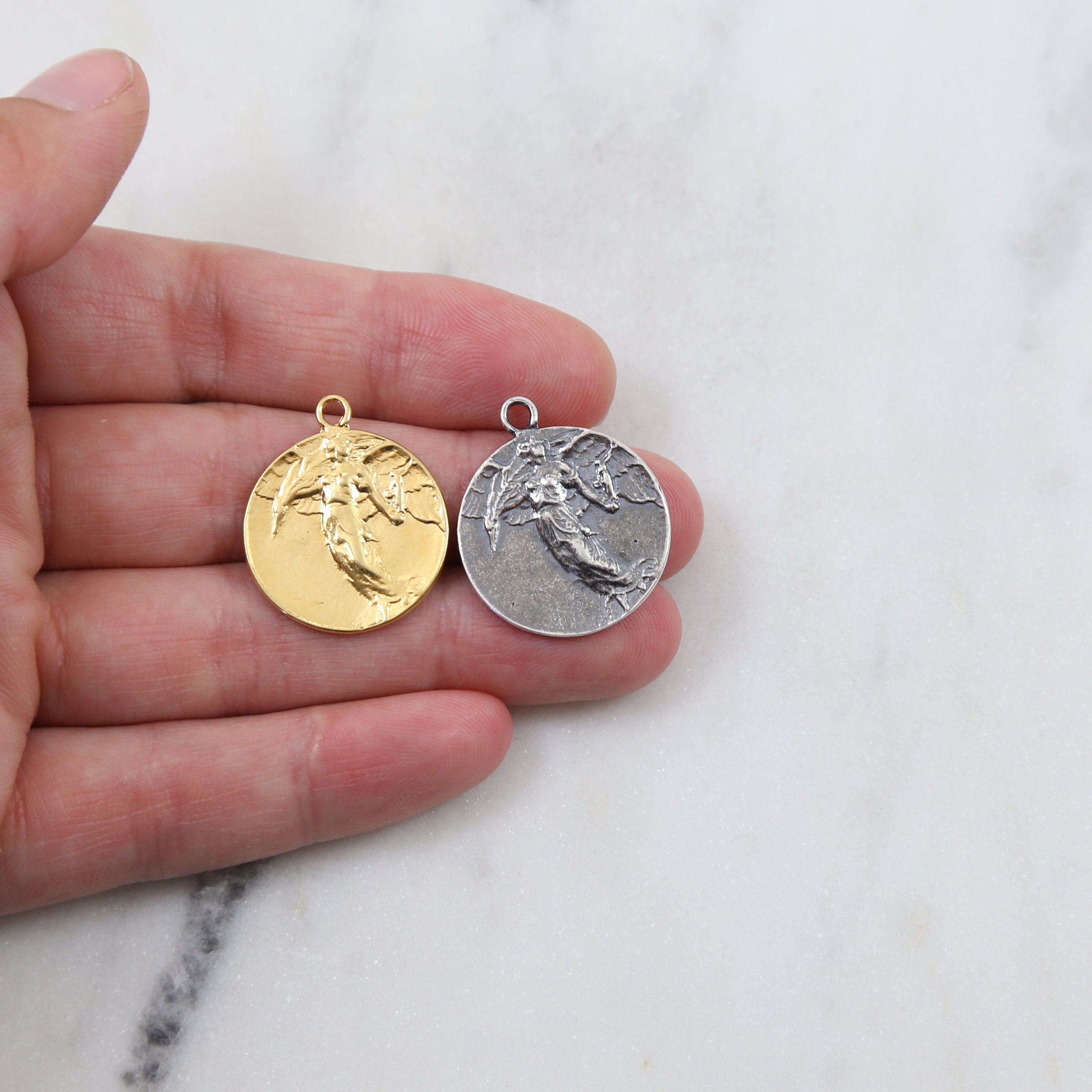 Double Sided Angel Wing Coin Protection Disc Religious Angelic - Etsy