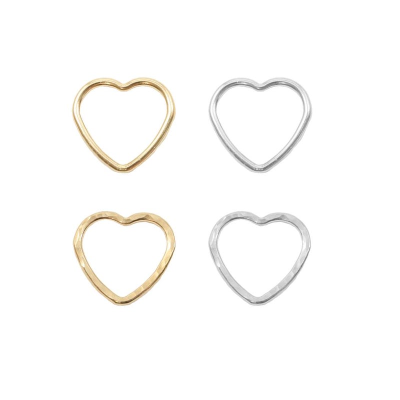 Hammered Heart Gold Charm - Etsy