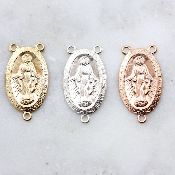 Virgin Mary Connector Silver Charm - Etsy