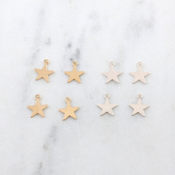 4pcs Small Tiny Stamping Star 8mm Delicate Dainty Gold Filled | Etsy