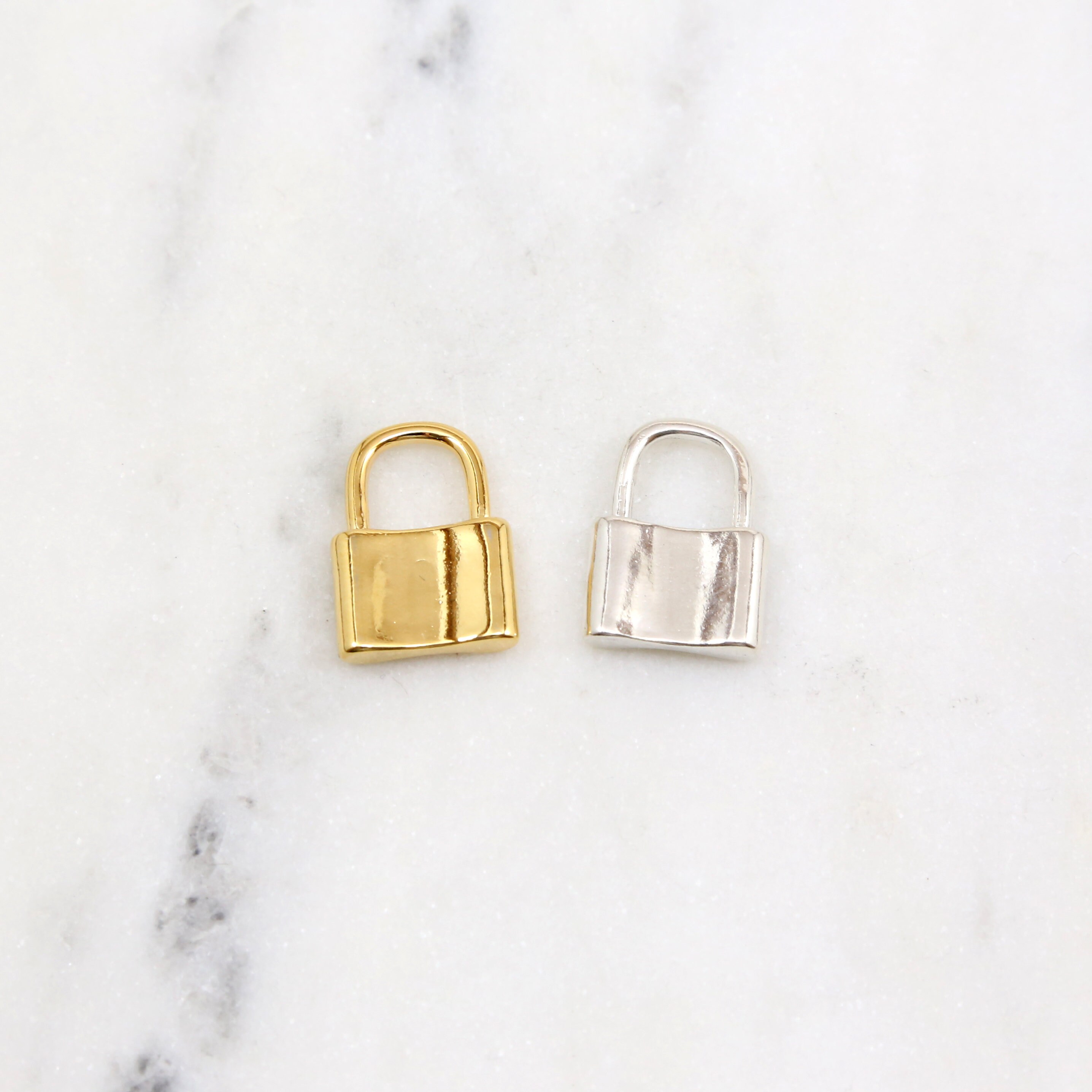 Padlock Lock Small Large Charm in Vermeil 18k Gold Over | Etsy