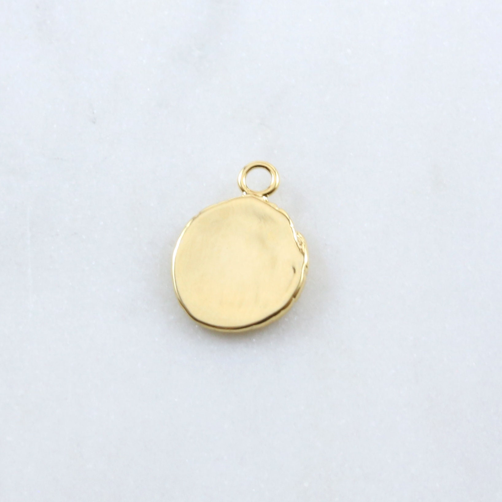 Rose Coin Pendant 11x13mm Charm Flower Pendant Gold Plated | Etsy