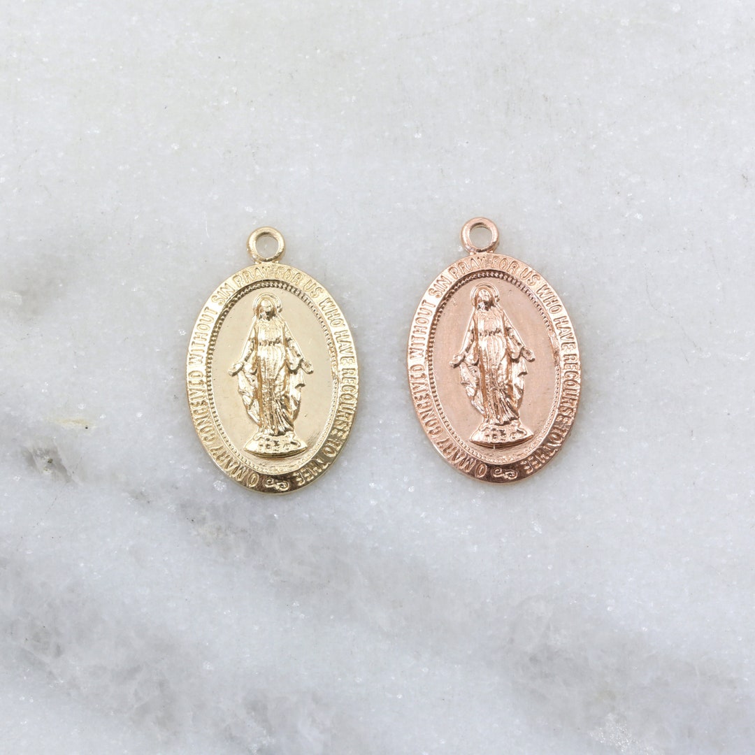 Small Virgin Mother Mary 14K Gold Filled, Rose Gold Filled Miraculous ...