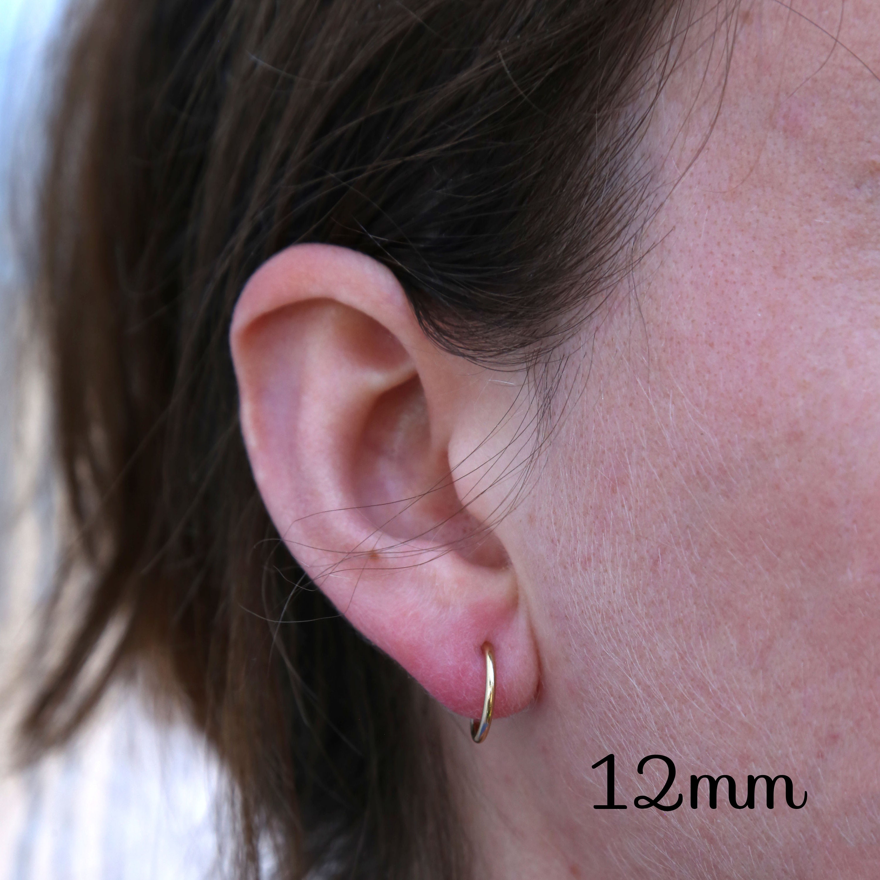 1 Pair Small 14K Gold Filled Endless Hoop Post Earrings Gold Hoops ...