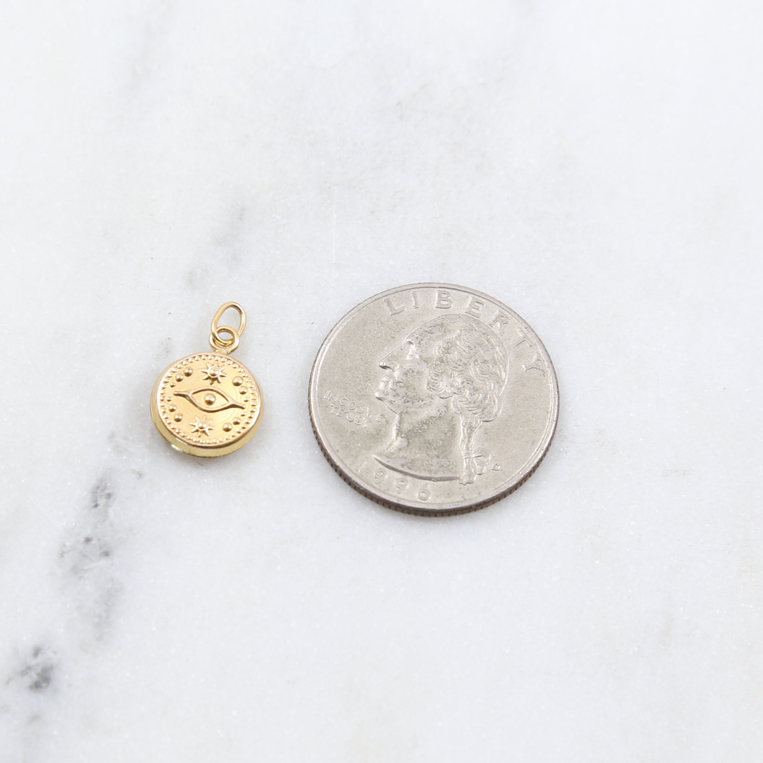Lightweight Evil Eye Star Charm Medallion Gold Filled - Etsy