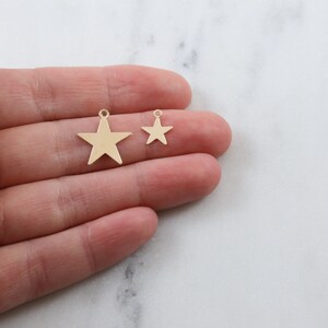 4pcs Small Tiny Stamping Star 8mm Delicate Dainty Gold Filled or ...