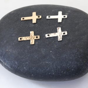 Modern Minimal 2 Hole Sideways Horizontal Cross Connector Link Charm ...