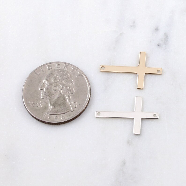 Modern Minimal 2 Hole Sideways Horizontal Cross Connector Link Charm ...