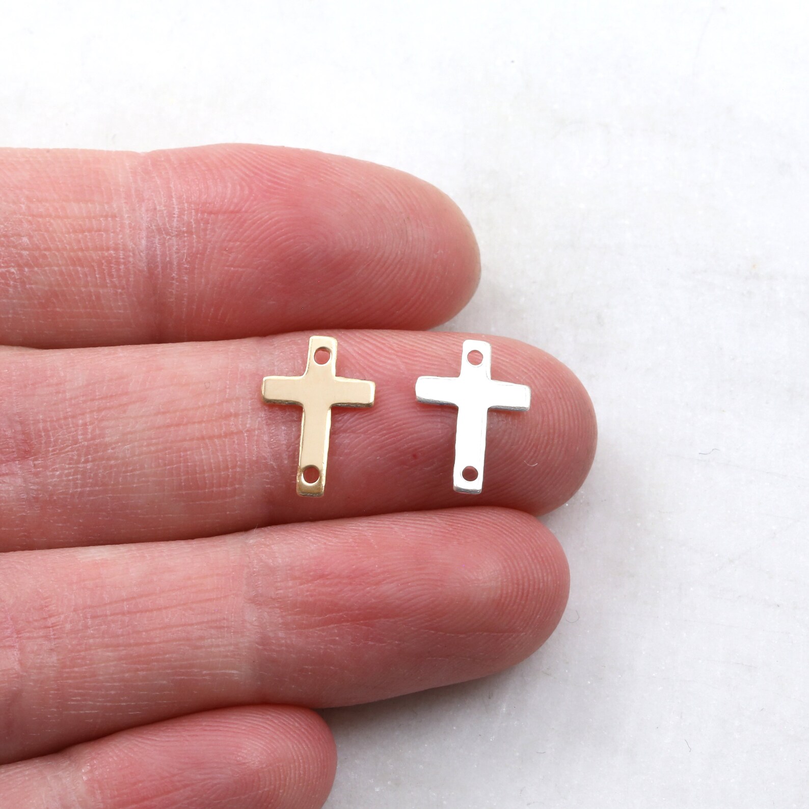 Modern Minimal 2 Hole Sideways Horizontal Cross Connector Link Charm ...