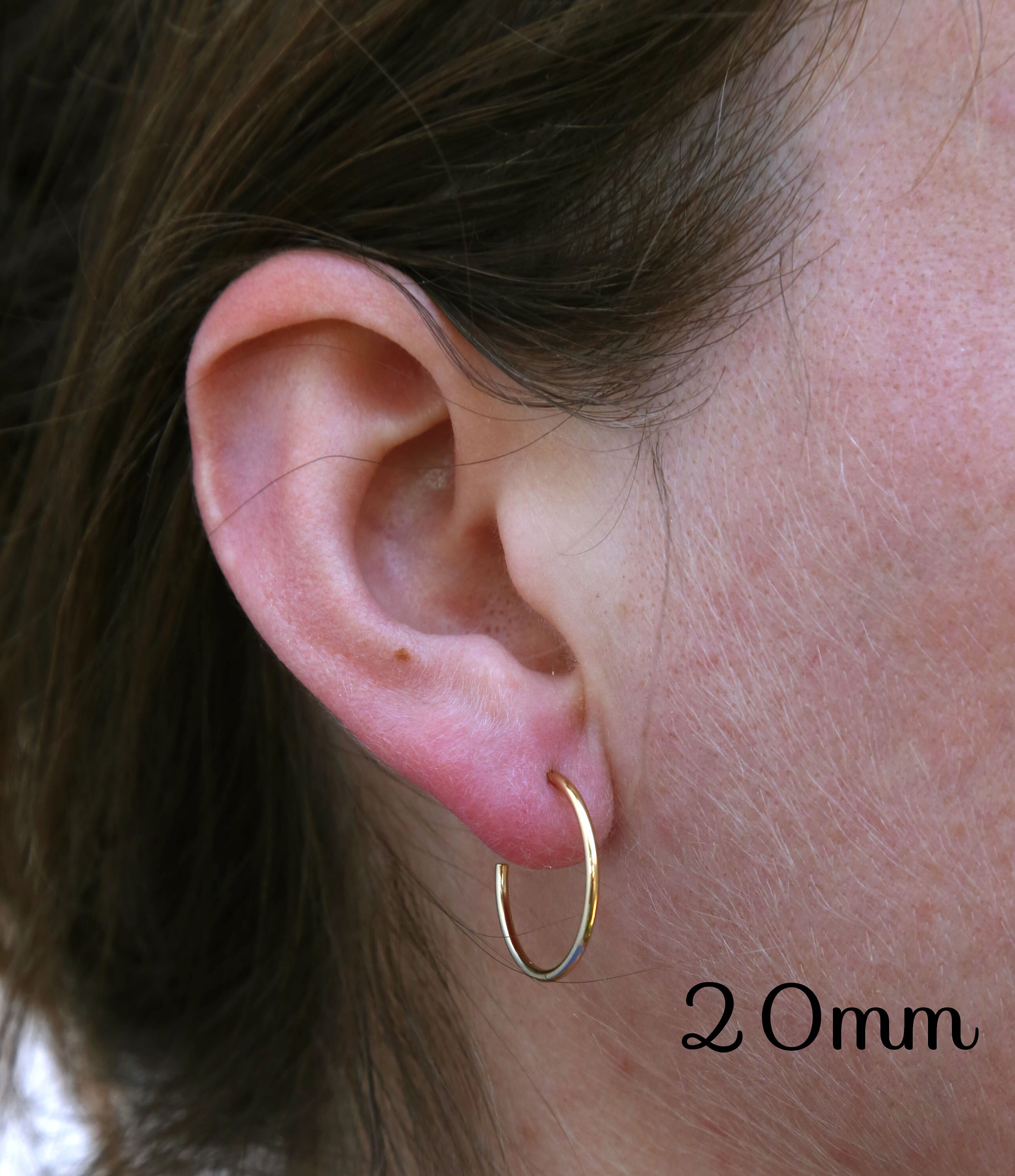 1 Pair Small 14K Gold Filled Endless Hoop Post Earrings Gold Hoops ...