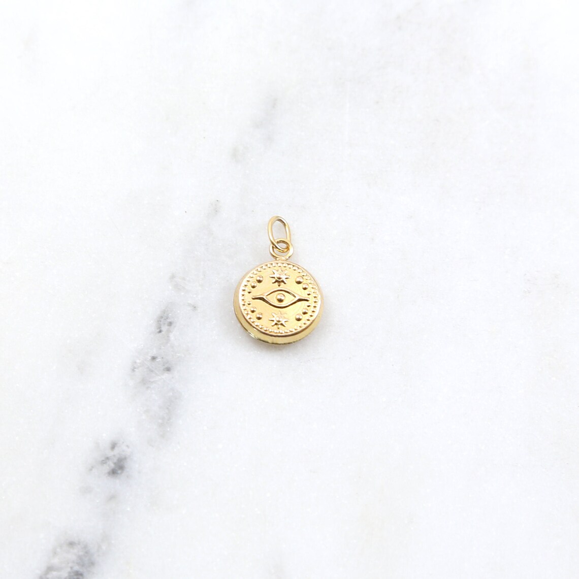 Lightweight Evil Eye Star Charm Medallion Gold Filled - Etsy