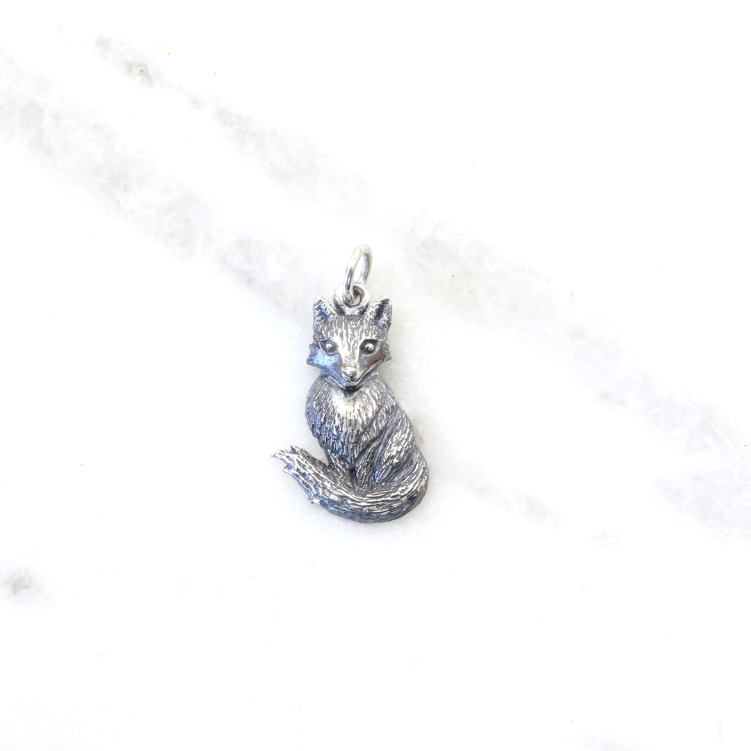 Sterling Silver Fox Charm: Detailed Woodland Animal Pendant - Etsy UK